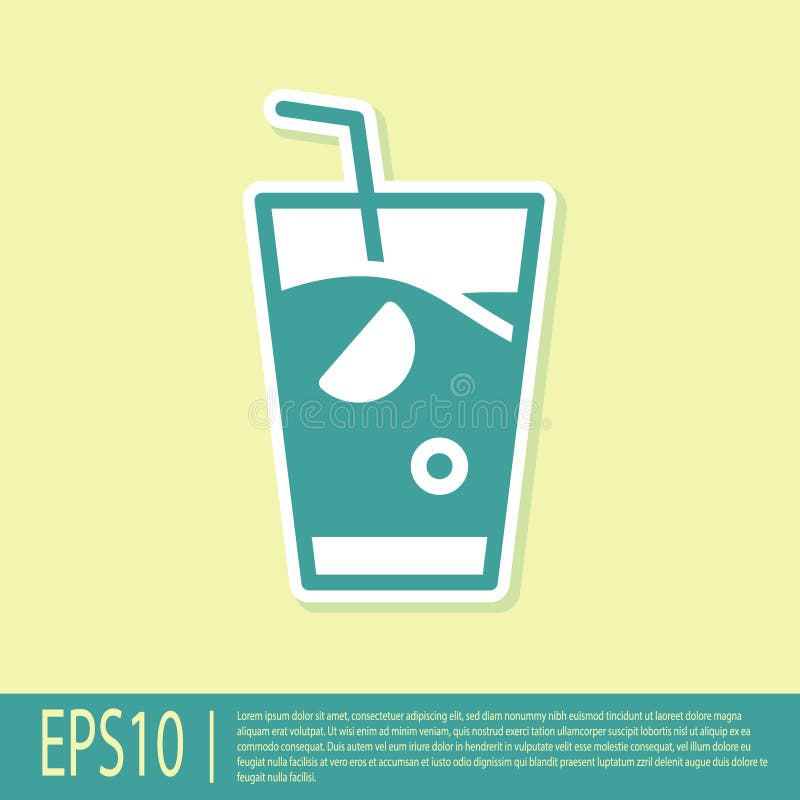 Green Fresh Smoothie Icon Isolated on Yellow Background. Vector Stock ...