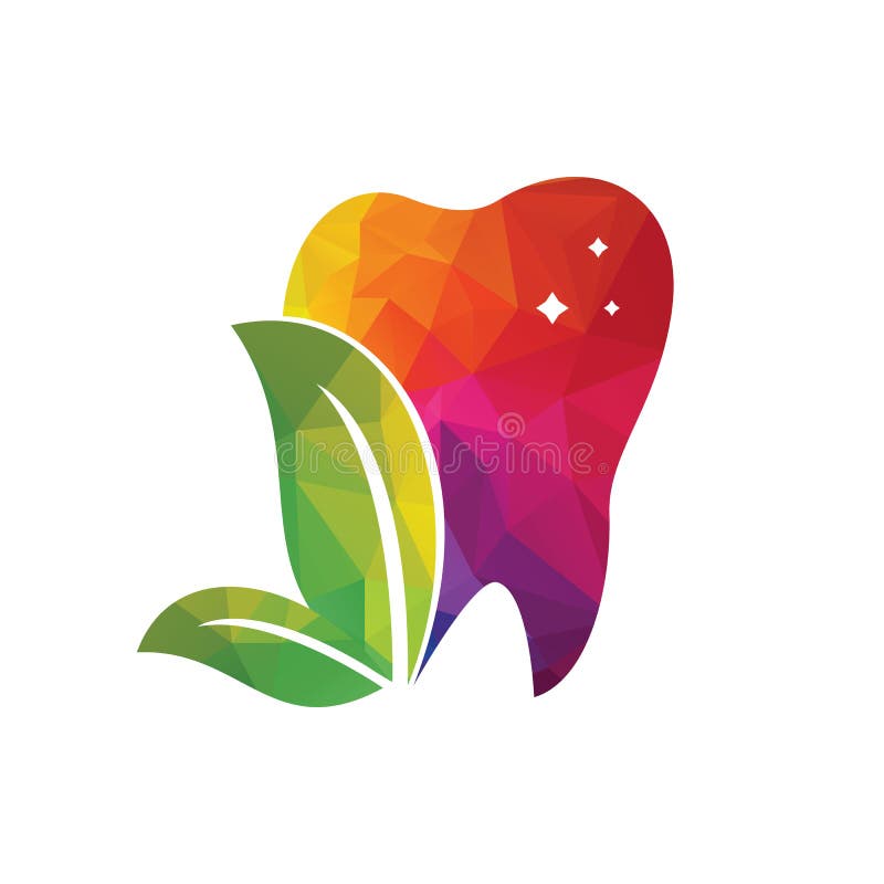 Green Fresh Tooth Dental Leaf Logo Vector Design. Stock Vector ...