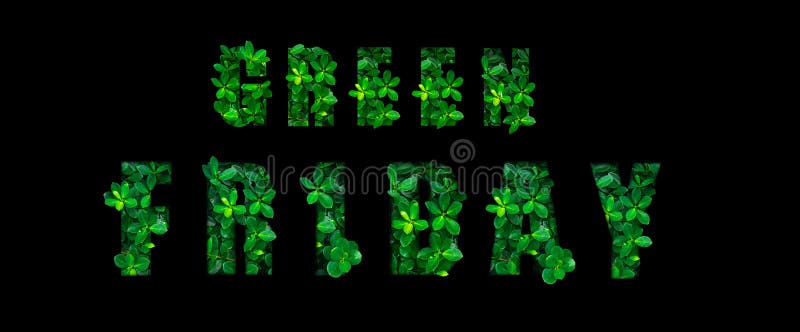 Green Friday Text on Black Background. Reference To Responsible ...