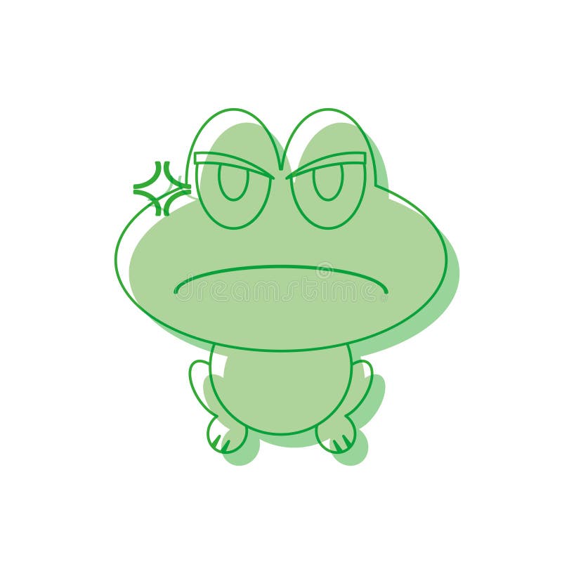 Angry Frog Cartoon Face. Vector Stock Vector - Illustration of grumpy ...