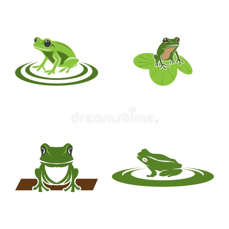 Green Frog Icon and Symbol Template Stock Illustration - Illustration ...