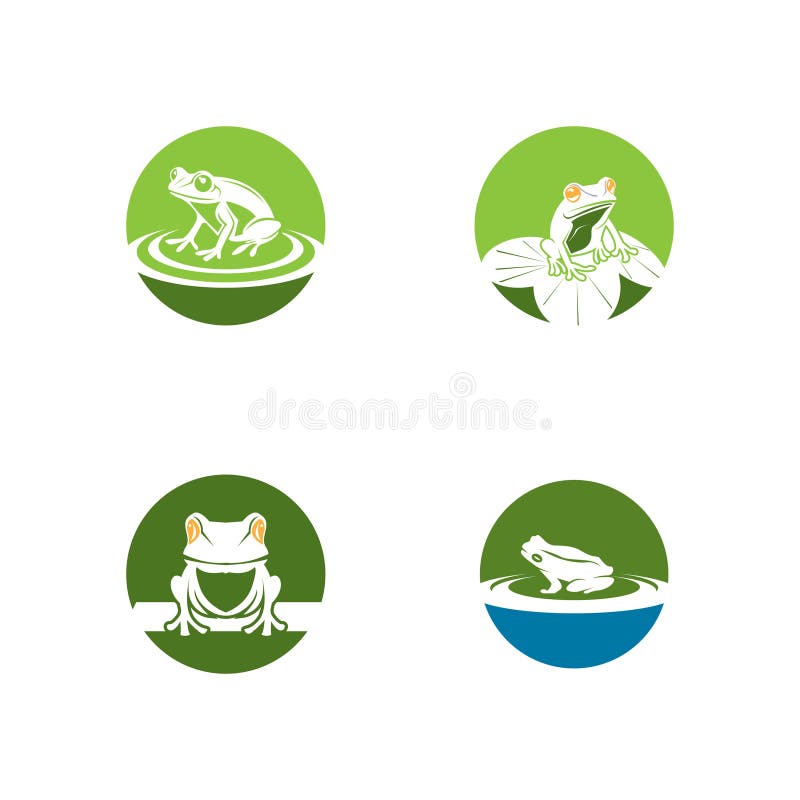 Green Frog Icon and Symbol Template Stock Illustration - Illustration ...