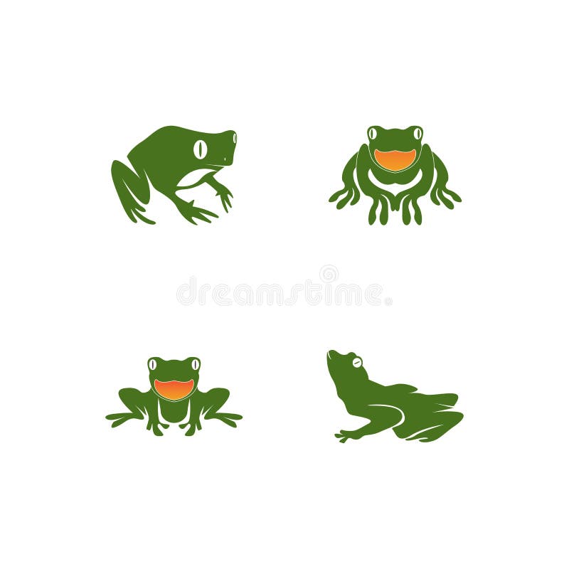 Green Frog Icon and Symbol Vector Illustration Stock Illustration ...