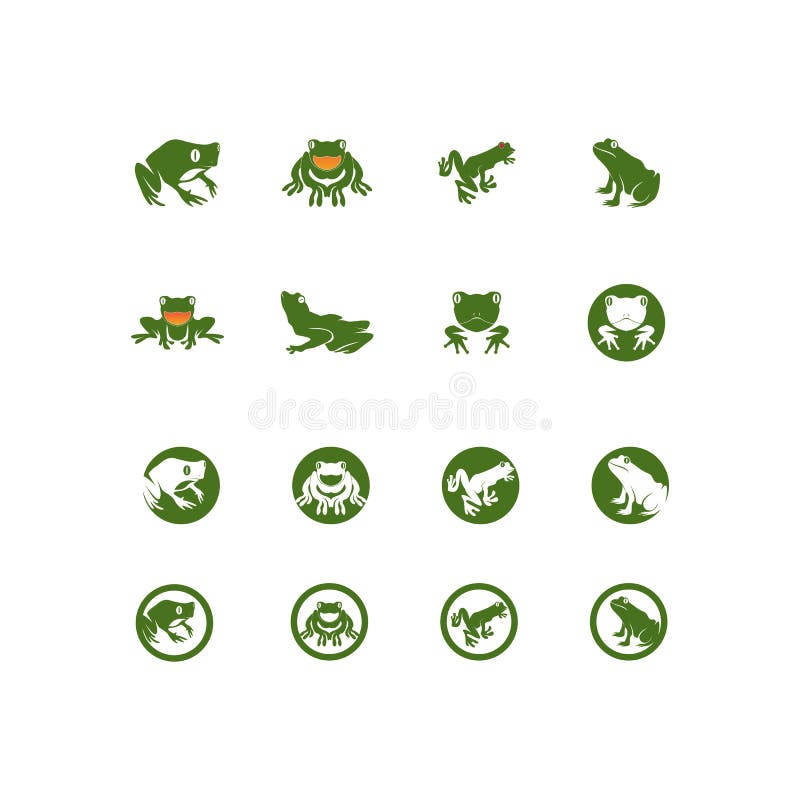 Green Frog Icon and Symbol Vector Illustration Stock Illustration ...