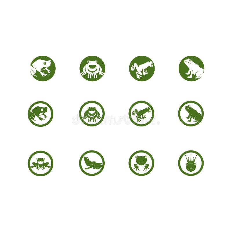 Green Frog Icon and Symbol Vector Illustration Stock Illustration ...