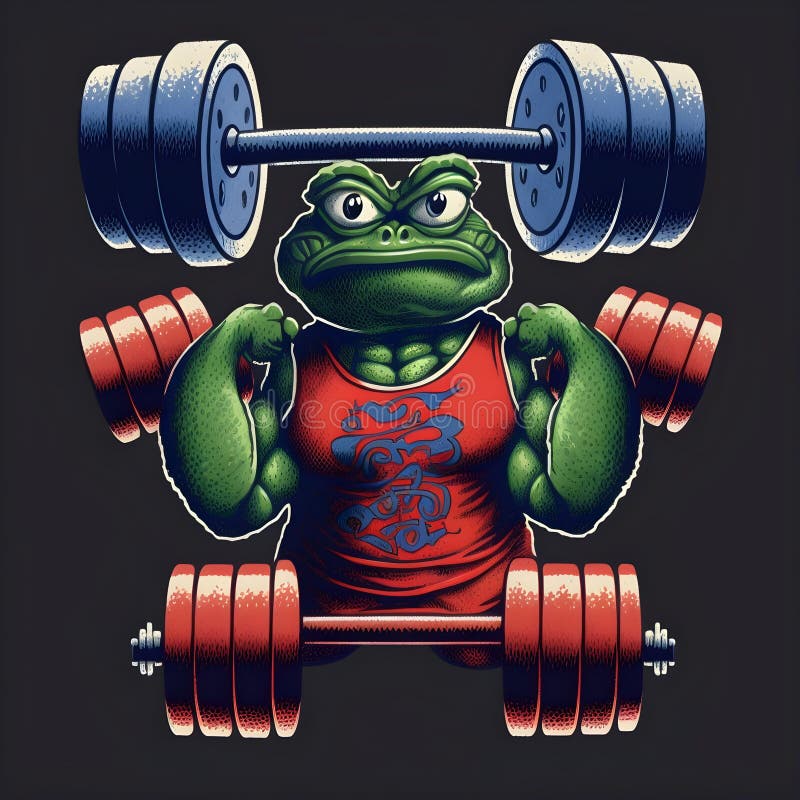 Frog Lifting Weights Stock Illustrations – 26 Frog Lifting Weights ...