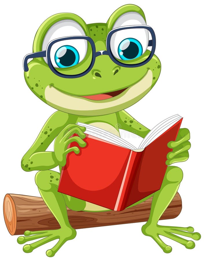 Book Frog Reading Stock Illustrations – 181 Book Frog Reading Stock ...