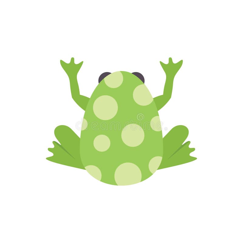 Green Frog Sitting with Raised Paws Showing Back with Circle Pattern ...