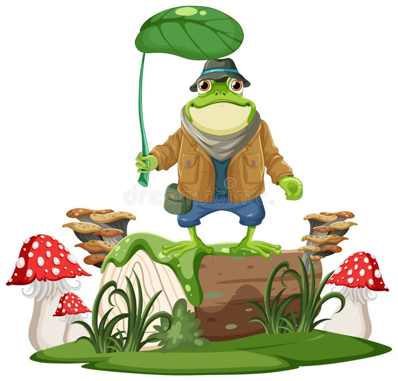 Frog standing cartoon stock illustration. Illustration of green - 292997807