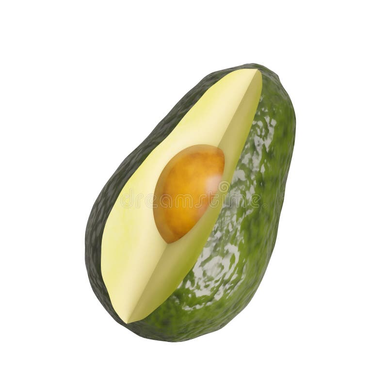 Green Fruit Avocado 3d Vector is Ingredient for Cooking Stock Vector ...