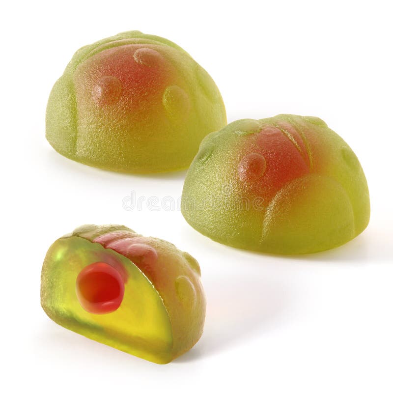 Green Fruit Gummy Candy in the Form of a Beetle Stock Photo - Image of ...