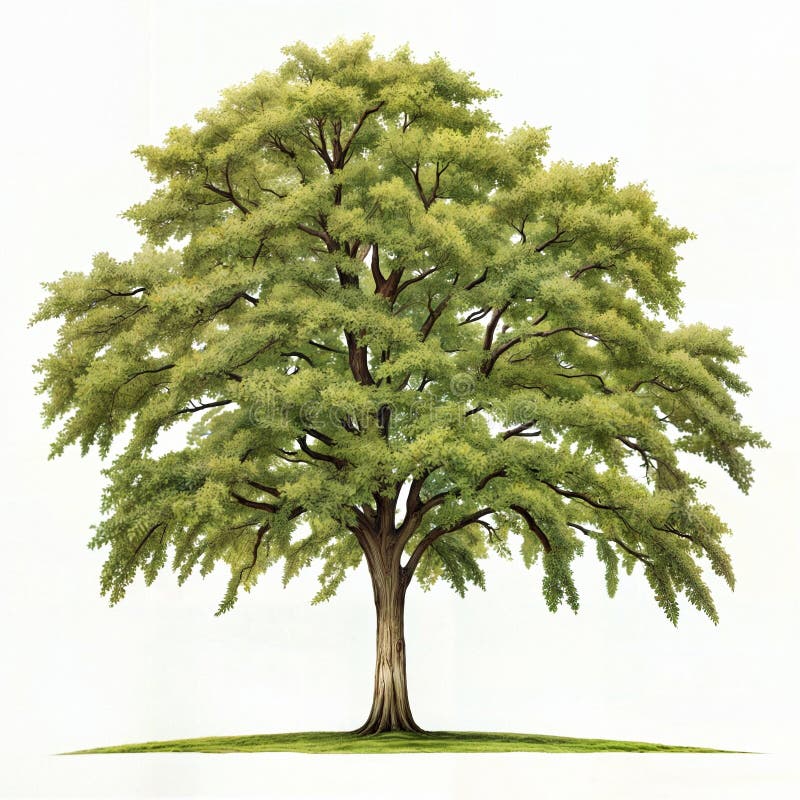 A Green, Fully Grown, Leafy Tree with a Brown Trunk Stock Image - Image ...