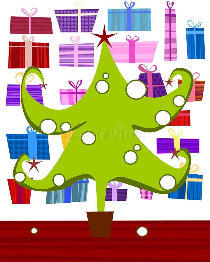 Green fur-tree stock illustration. Illustration of circles - 6984641