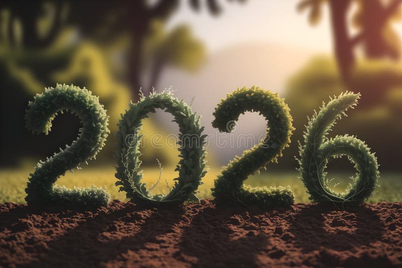 2026 Green Future – Nature-Themed Year Concept, Environmental Growth ...