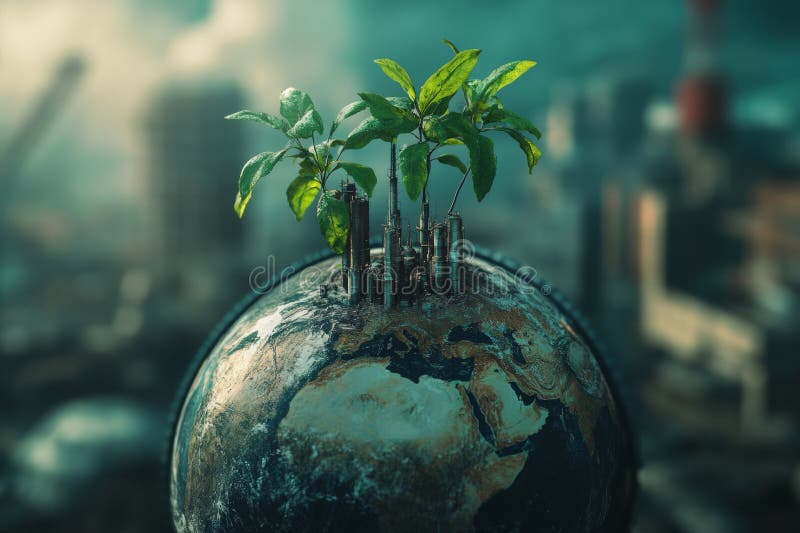 A Green Future Rising: Plants Growing on an Industrialized Earth Stock ...