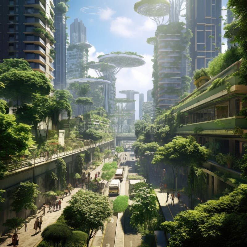 Green Futuristic Skyscraper, Environment and Architecture Concepts ...