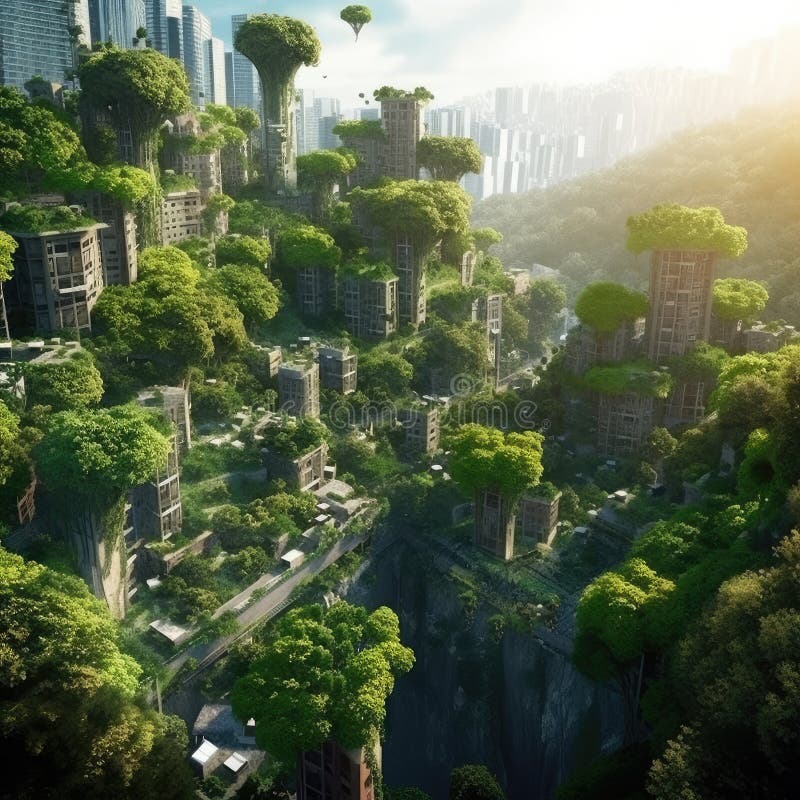 Green Futuristic Skyscraper, Environment and Architecture Concepts ...