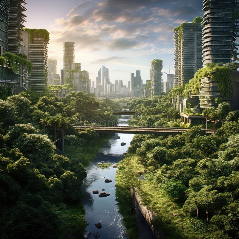 Green Futuristic Skyscraper, Environment and Architecture Concepts ...