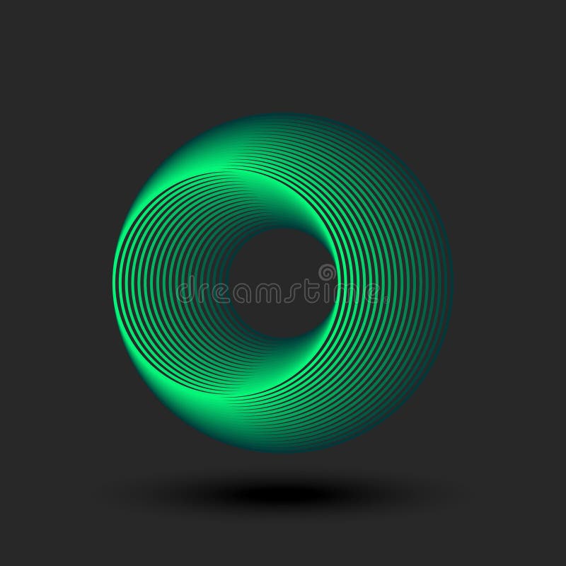 Green Futuristic Sphere Logo with Hole Circular Design with Bright ...