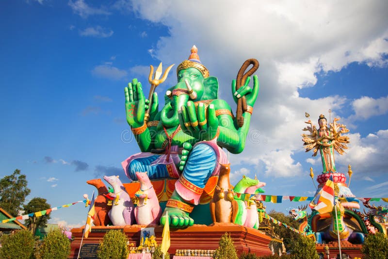 Green Ganesha Hindu God stock photo. Image of ganesha - 64698742