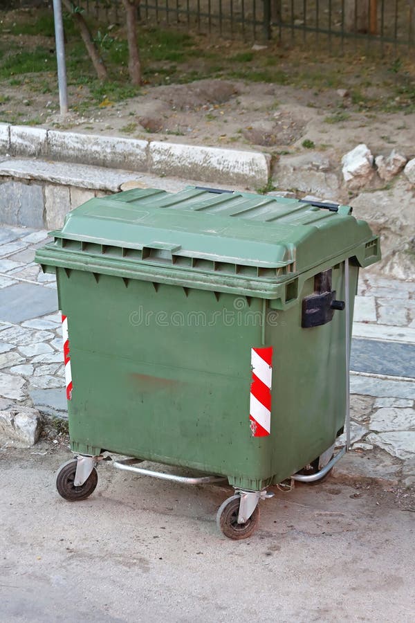 Green Garbage Container stock photo. Image of green, waste - 54745350