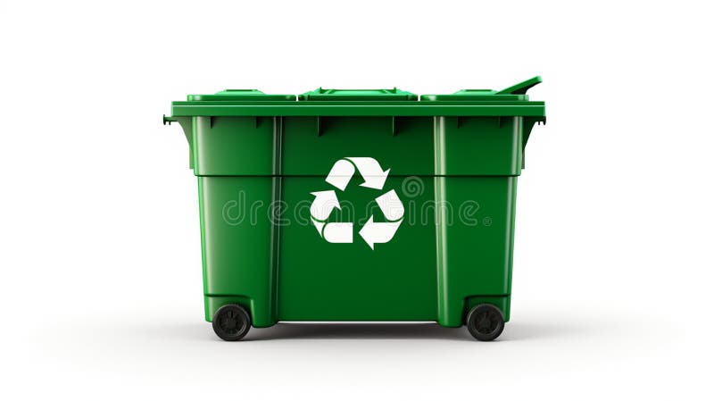Green Garbage Container with Recycling Symbol, AI Generative Stock ...
