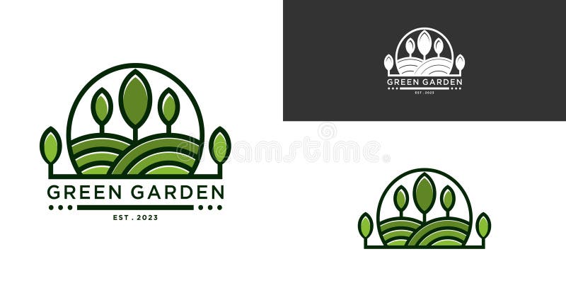 Green Garden Logo Inspiration with a Modern Style Stock Illustration ...