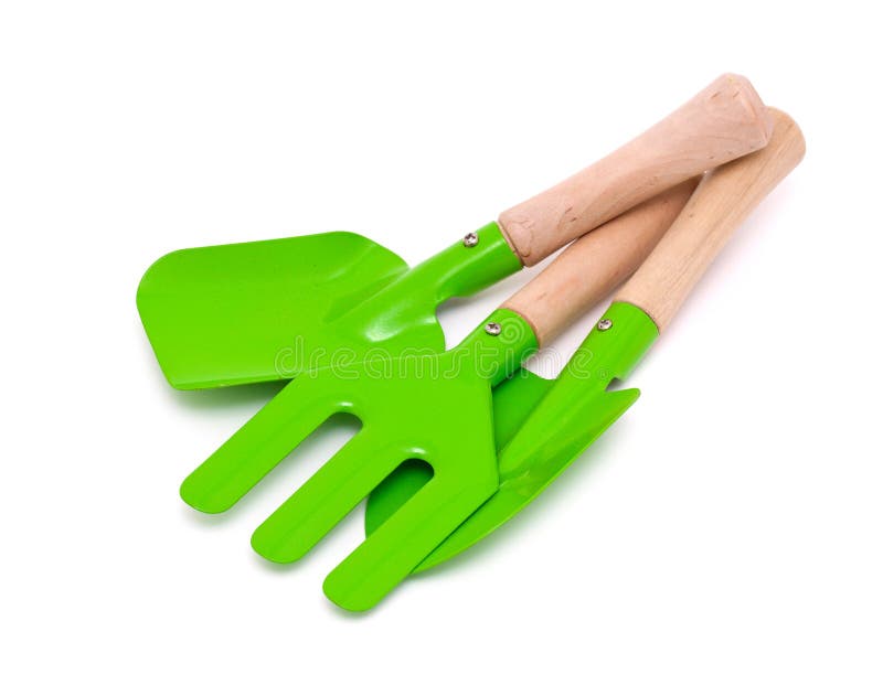 Green gardening tools stock photo. Image of isolated - 32794528