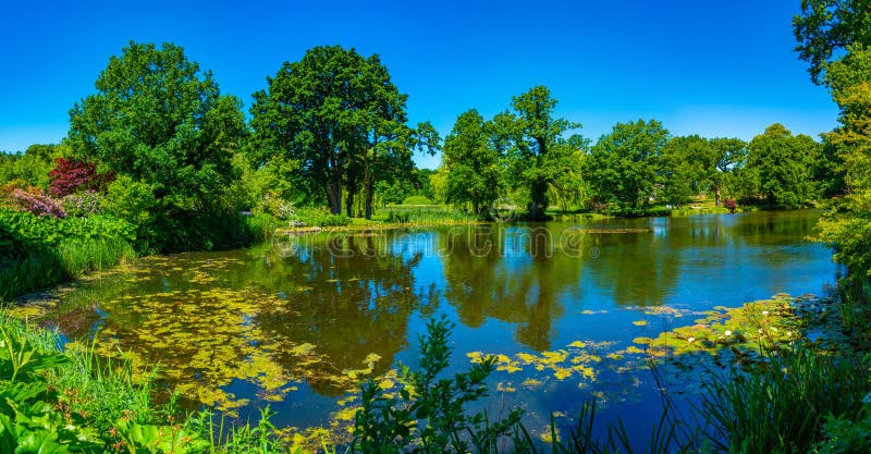 Green Gardens at Gr?sten Palace in Denmark Stock Image - Image of lake ...