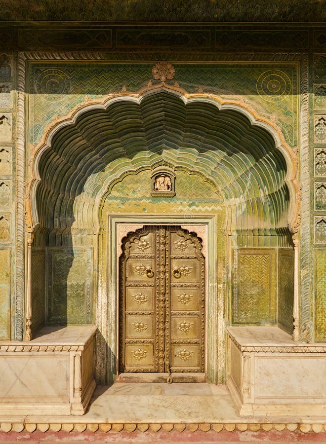Green Gate in Jaipur City Palace Editorial Photo - Image of india ...