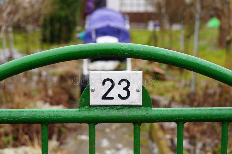 Green gate stock image. Image of number, green, metal - 49375985