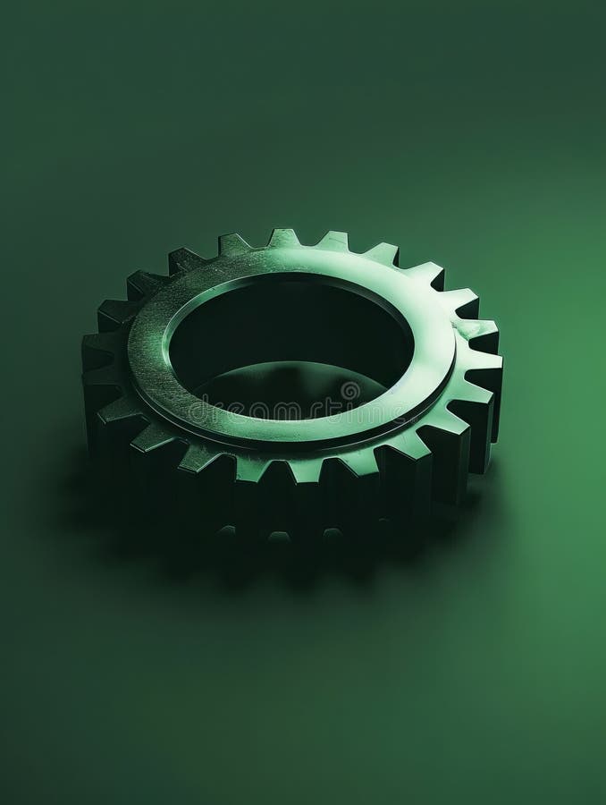 A Green Gear on a Green Background Stock Image - Image of giving, ring ...