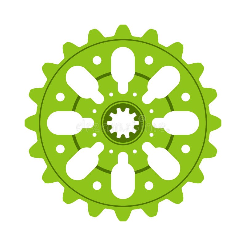 Green gear wheel or cog stock vector. Illustration of motion - 158669540