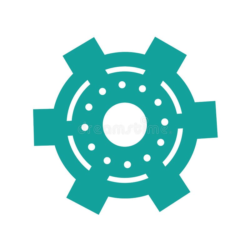 Green Gear Wheel Engine Cog Icon Stock Vector - Illustration of ...