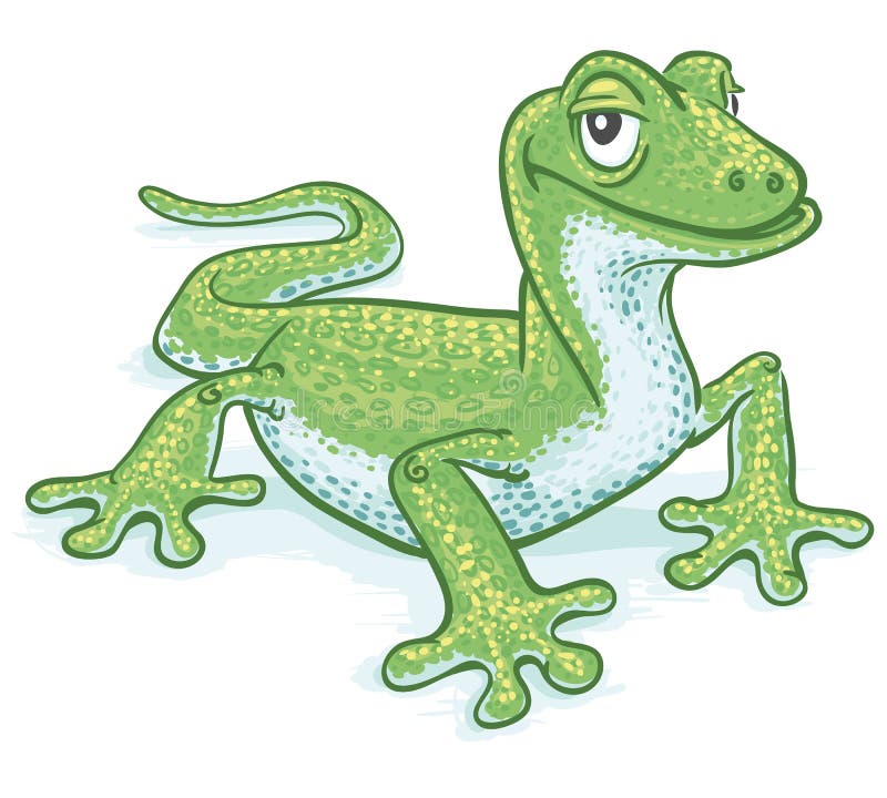 Green Gecko stock vector. Illustration of cartoon, yellow - 25732033