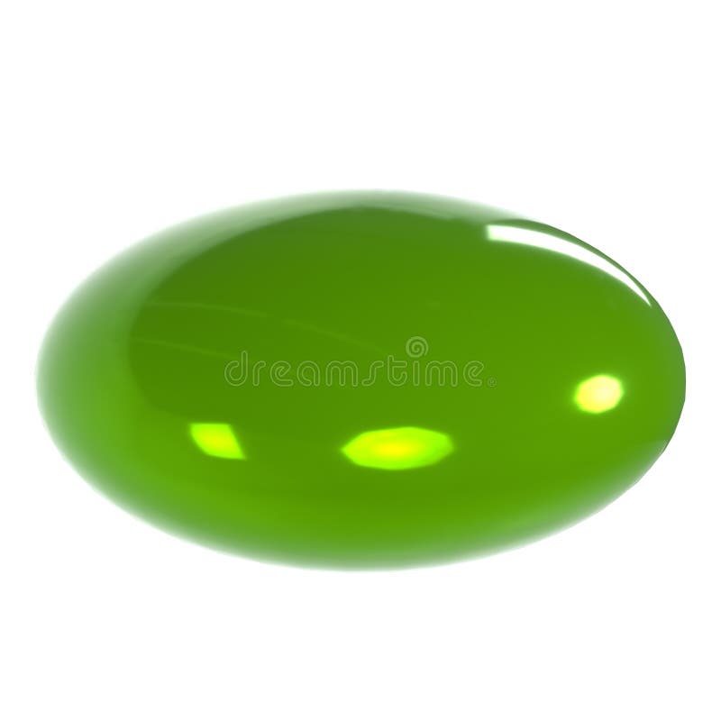 Green Gel Capsule Isolated on White Background Stock Image - Image of ...