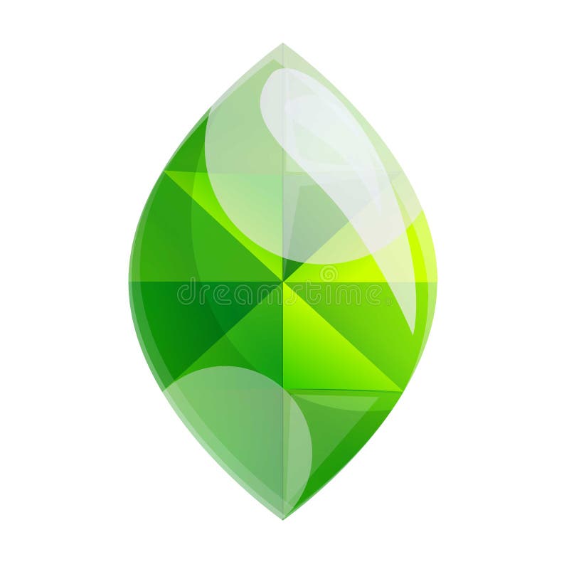 Green Gem Icon, Cartoon Style Stock Vector - Illustration of element ...
