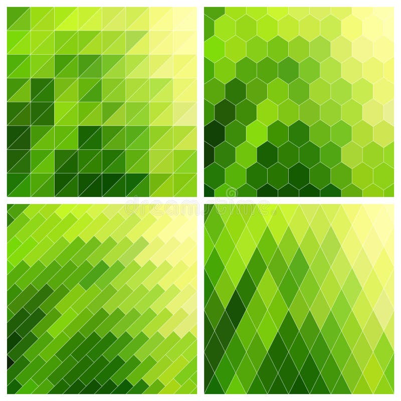 Green Geometric Background Set Stock Vector - Illustration of brick ...