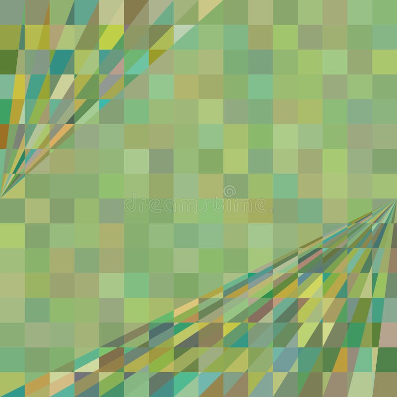 Green Geometric Background with Squares and Perspective Corner Lines ...