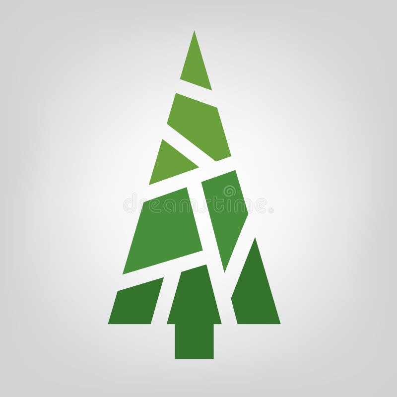Green Geometric Christmas Tree Icon Stock Vector - Illustration of ...