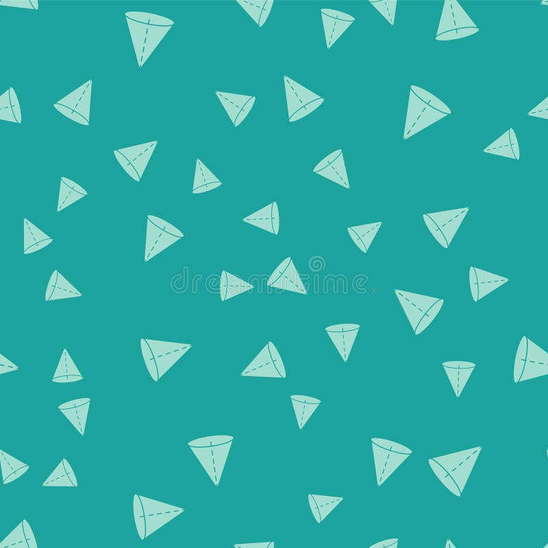 Green Geometric Figure Cone Icon Isolated Seamless Pattern on Green ...
