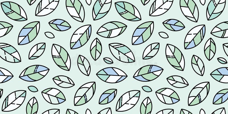 Green Geometric Leaves Seamless Pattern Background Vector Stock Vector ...
