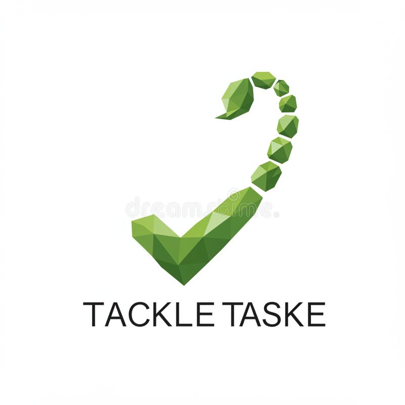 Green Geometric Logo Resembling a Stylized Checkmark with an Angular ...