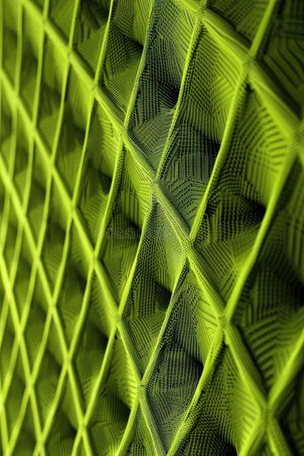 Green Geometric Net Pattern with a Three-dimensional Appearance. Stock ...