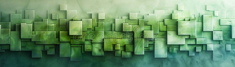 Green Geometric Shapes Form an Abstract Background Stock Illustration ...