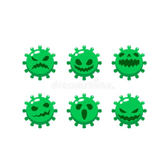 A Green Germ Set. Cute Vector Illustration Stock Vector - Illustration ...