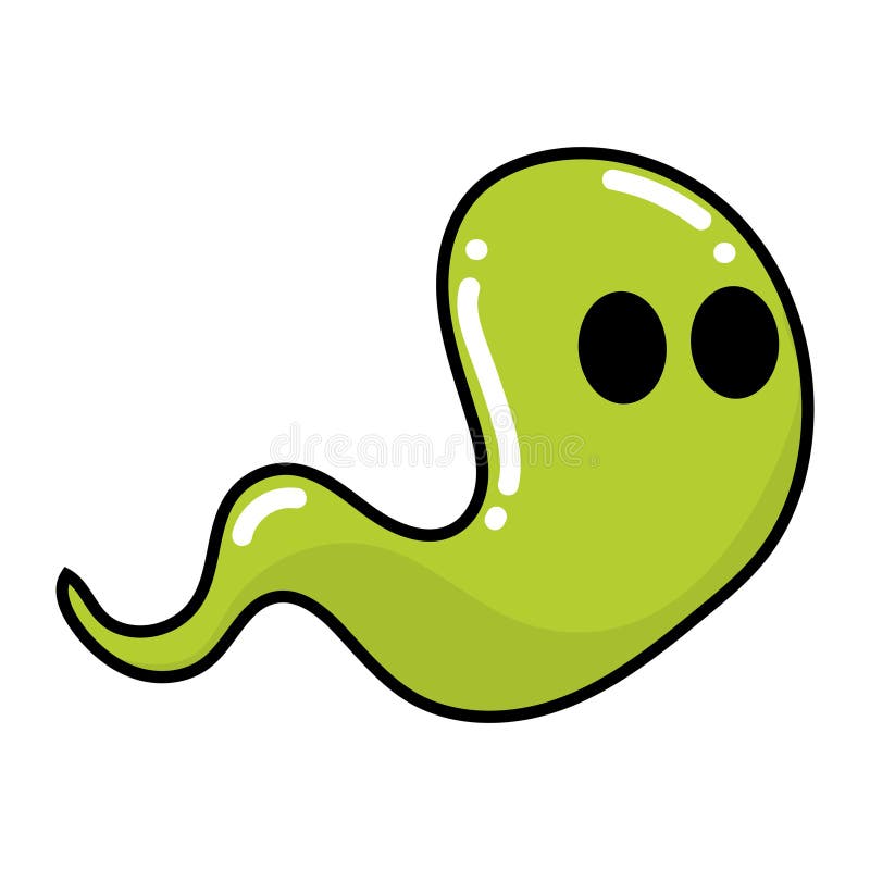 Green Ghost Cartoon with Smooth Shiny Surface, Vector Stock Vector ...
