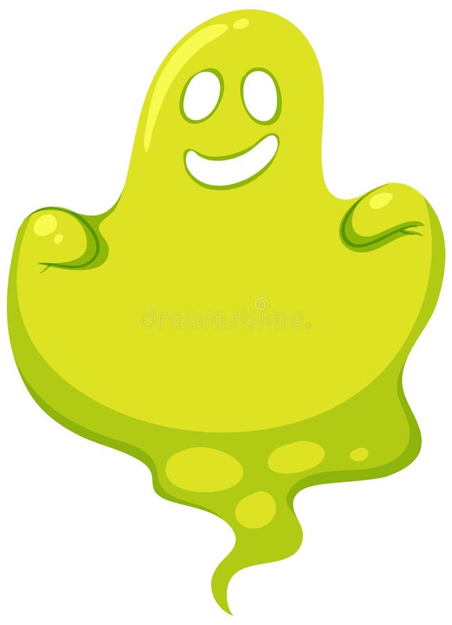 A Green Ghost on White Background Stock Vector - Illustration of ...