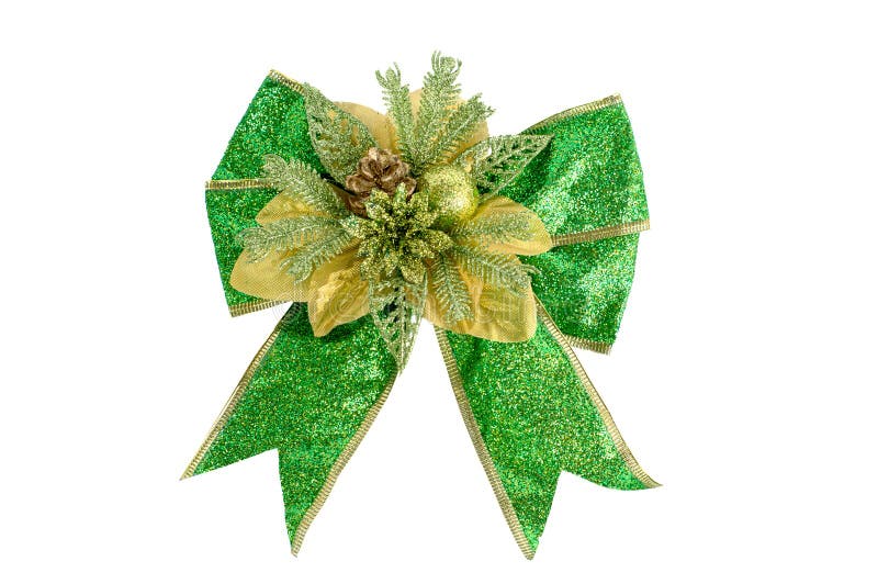 Green gift bow. Ribbon stock image. Image of festive - 42519957