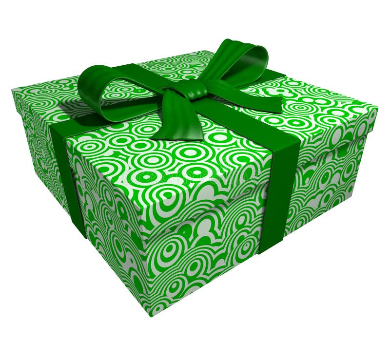 Green Gift Box - Green Ribbon Stock Illustration - Illustration of ...